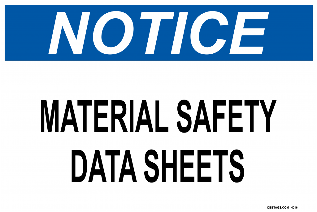 Notice: Material Safety Data Sheets - FAST PRODUCTION! SHIPS WITHIN 48 ...
